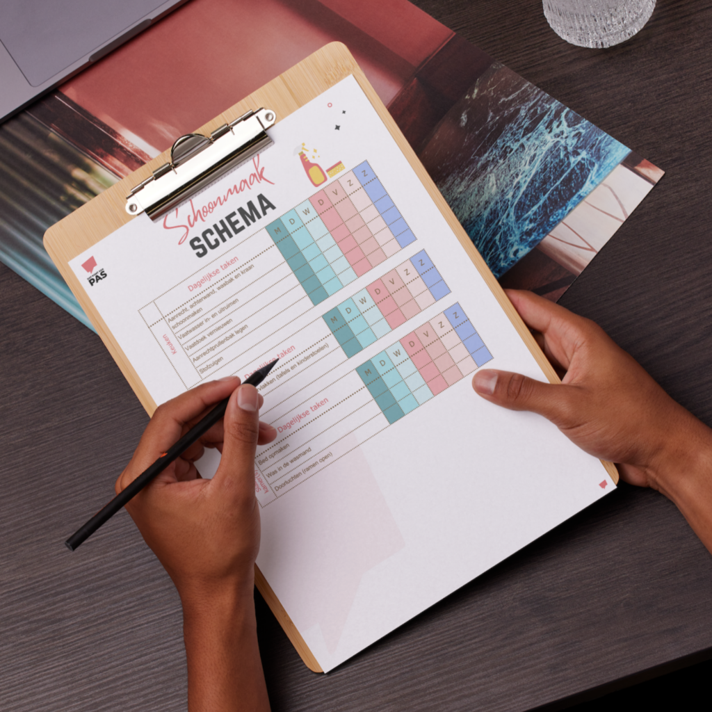 Schoonmaakschema - dat komt van Pas